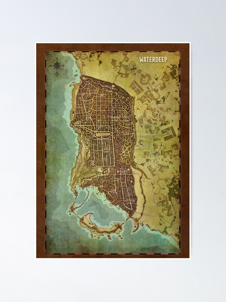 "Waterdeep City Map 2" Poster for Sale by wolfofthenorth | Redbubble