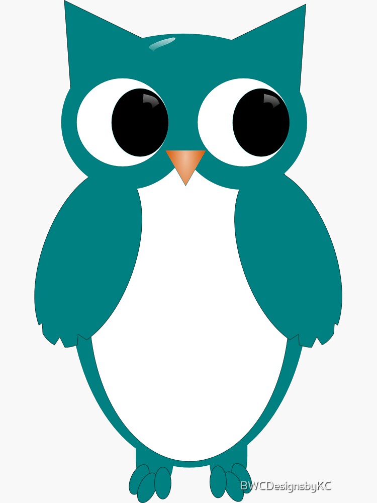 "Teal Owl" Sticker for Sale by BWCDesignsbyKC | Redbubble