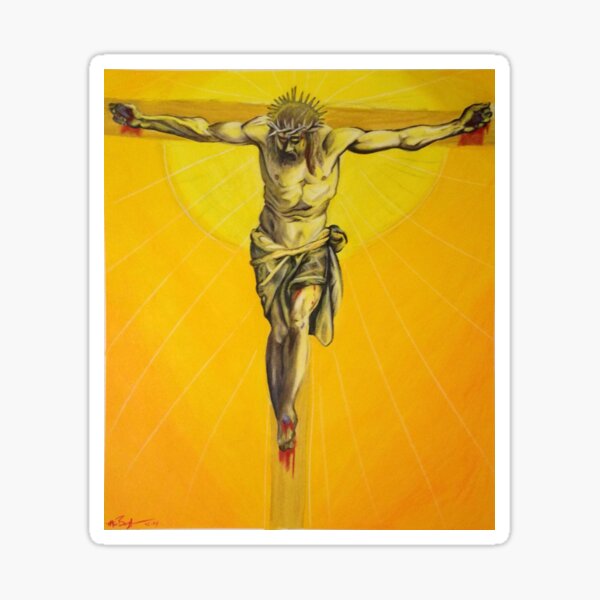 "Yellow Jesus" Sticker by Mr-Burgher | Redbubble