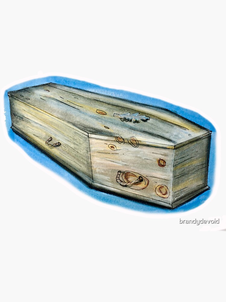 "Coffin blue background" Sticker for Sale by brandydevoid | Redbubble