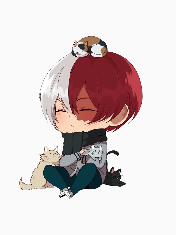 "Todoroki and Cats" T-shirt for Sale by Tsukihii | Redbubble | todoroki ...
