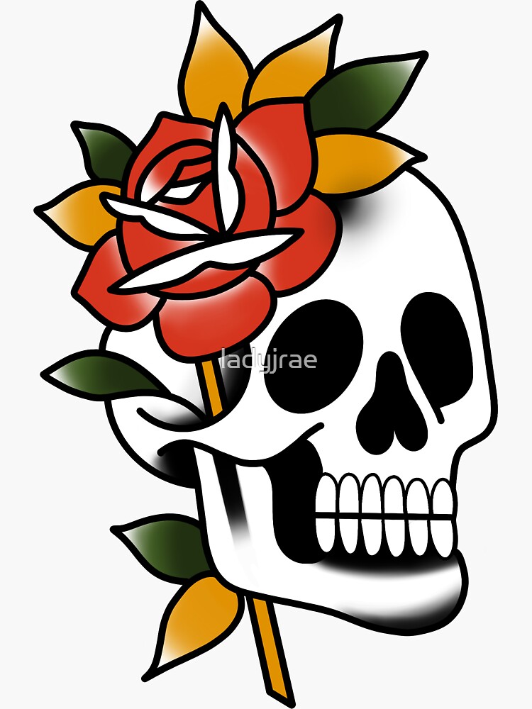 "Skull Rose" Sticker by ladyjrae | Redbubble