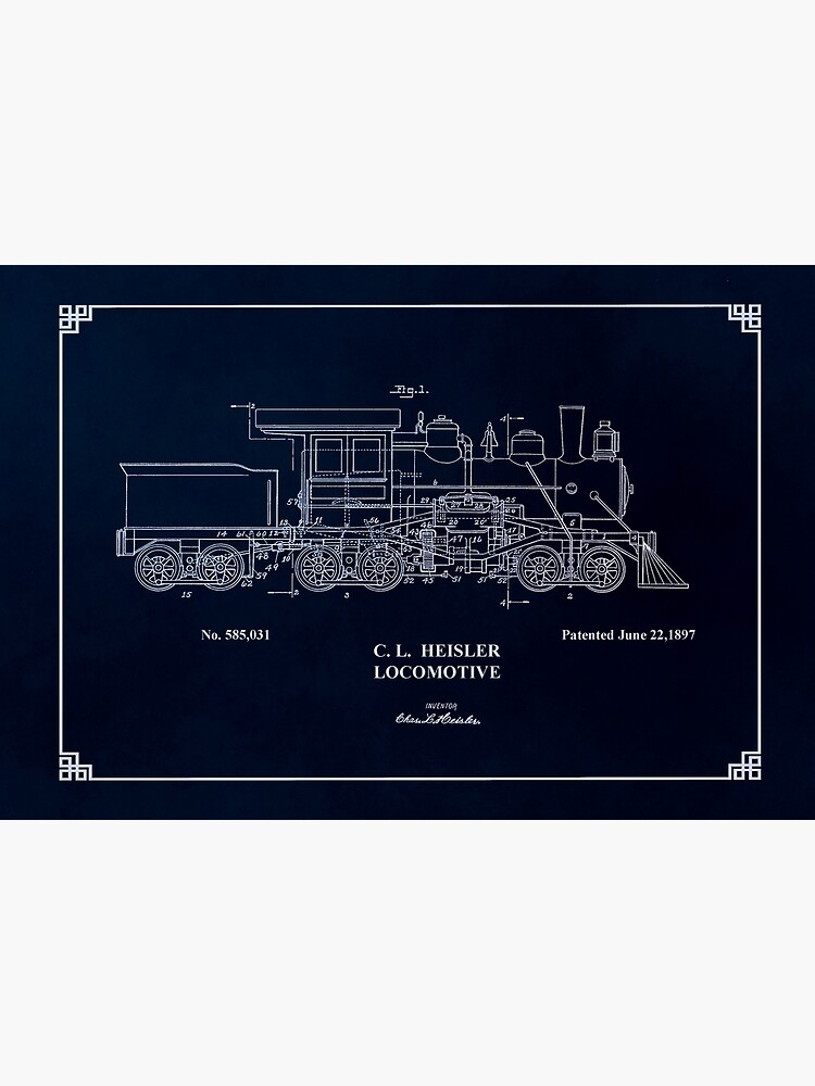 "Heisler Locomotive Patent Print- Railroad Decor,Train Decor,Steam ...