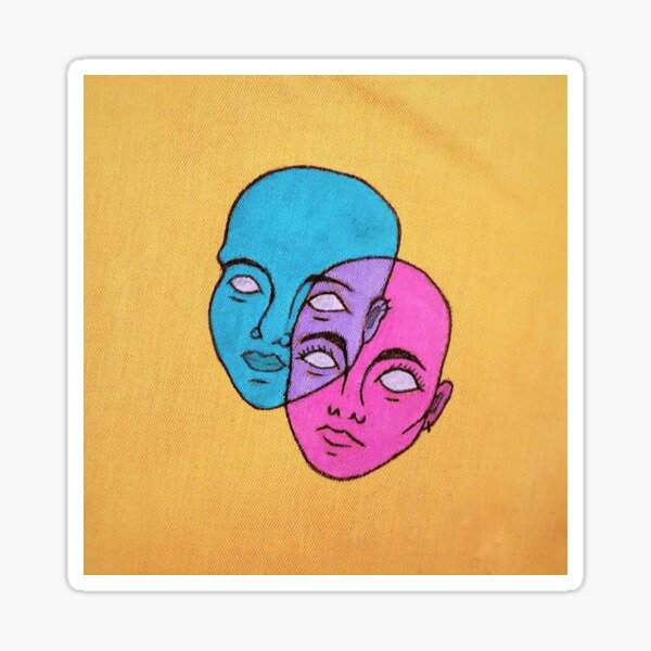 "Two face" Sticker for Sale by angelsanch | Redbubble