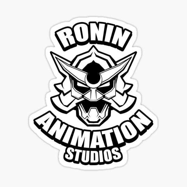 "Ronin Animation Studios White Vertical Logo" Sticker for Sale by ...