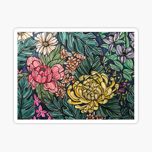 "Floral Color Spectrum" Sticker by StudioRosebud | Redbubble