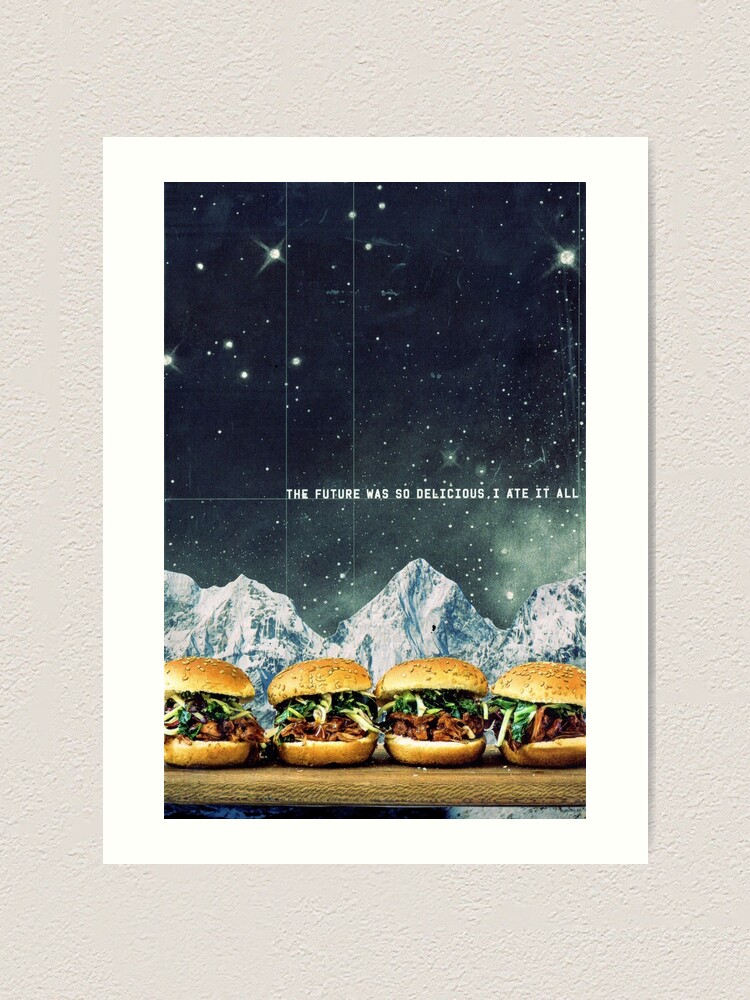 "Burger Collage Art - Surrealist Space Collage" Art Print for Sale by ...