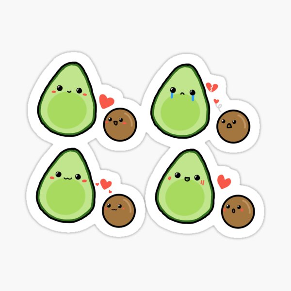 "Cute Avocado Friends" Sticker for Sale by tashcruzz | Redbubble