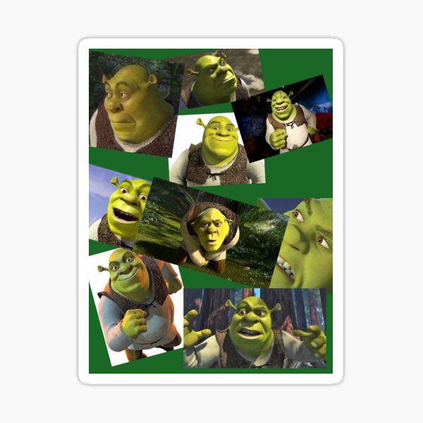 "Shrek Collage" Sticker for Sale by sidneyquam | Redbubble