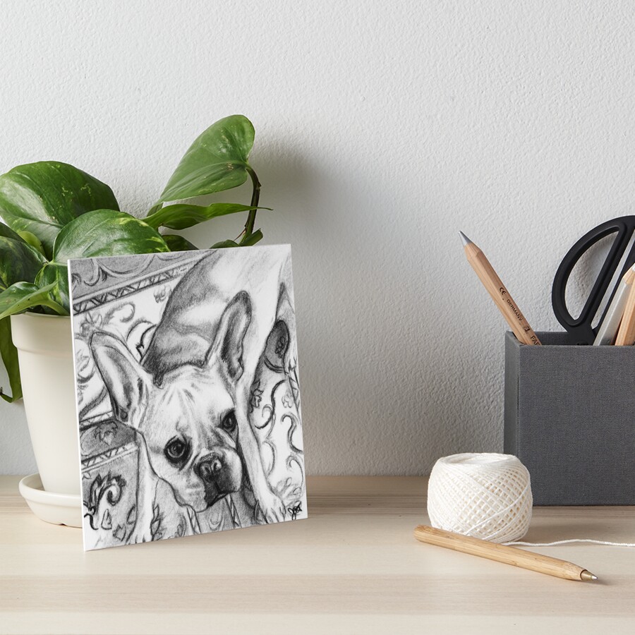 ""Marvelous Milo" Dog Charcoal Drawing" Art Board Print for Sale by ...