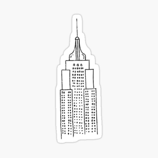 "Empire State Building Doodle" Sticker for Sale by mattsabinart | Redbubble