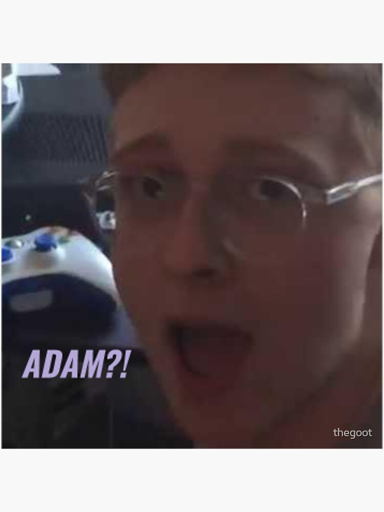 "ADAM?! Meme" Sticker for Sale by thegoot | Redbubble