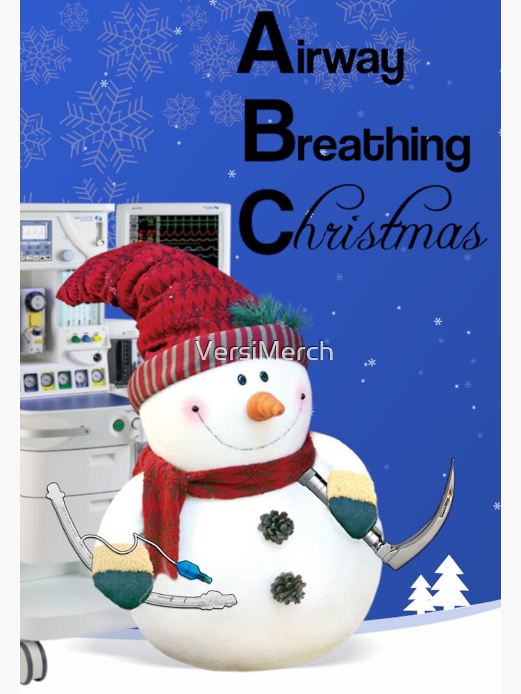 "Airway Breathing Christmas Anesthesia / Anaesthesia Card" Sticker for ...