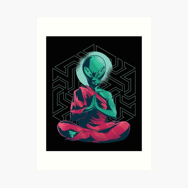 "meditating alien monk" Art Print for Sale by DerSenat | Redbubble