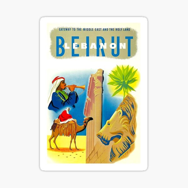 "BEIRUT LEBANON Vintage Travel Advertising Print " Sticker by ...
