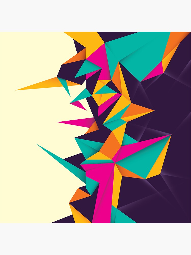 "contrast colors in triangle shapes background " Sticker for Sale by ...