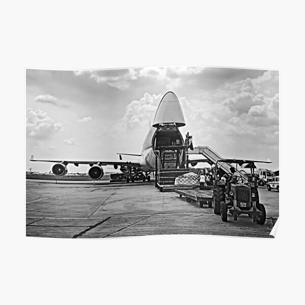 "Cargo airplane being loaded via the nose door, Boeing 747" Poster by ...