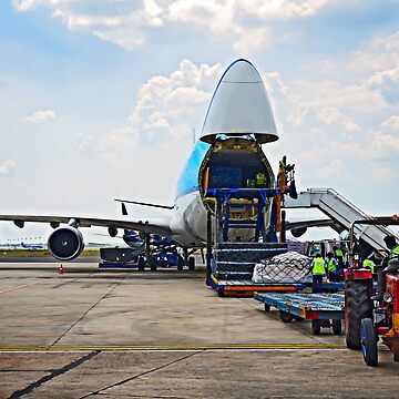 "Boeing 747 Nose cargo door loading" Poster for Sale by ThePilotChannel ...