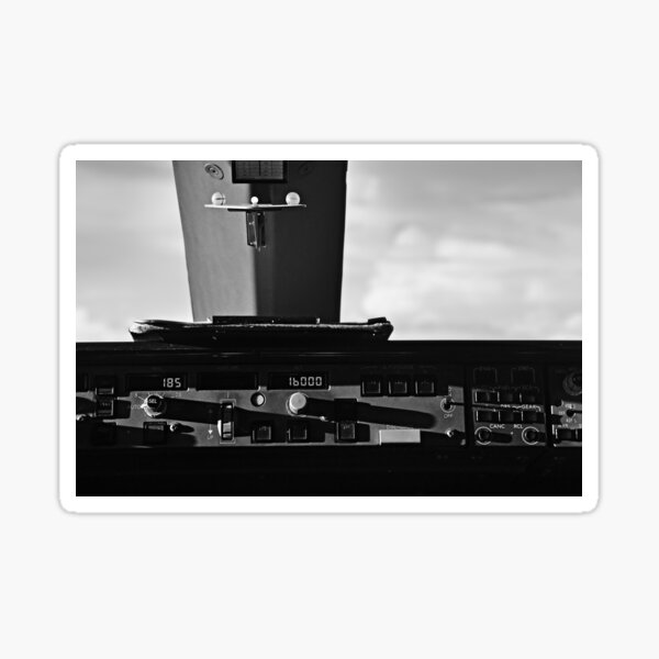 "Boeing 747 cockpit view of the MCP" Sticker for Sale by ...
