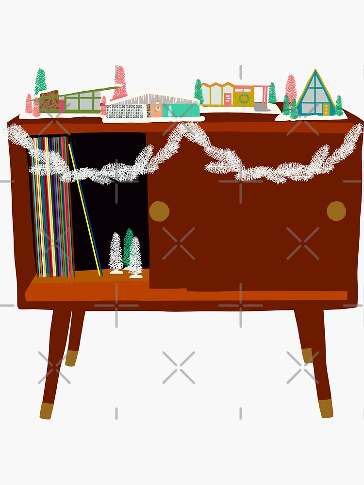 "Mid Century Putz Houses Collection" Sticker for Sale by jenbucheli ...