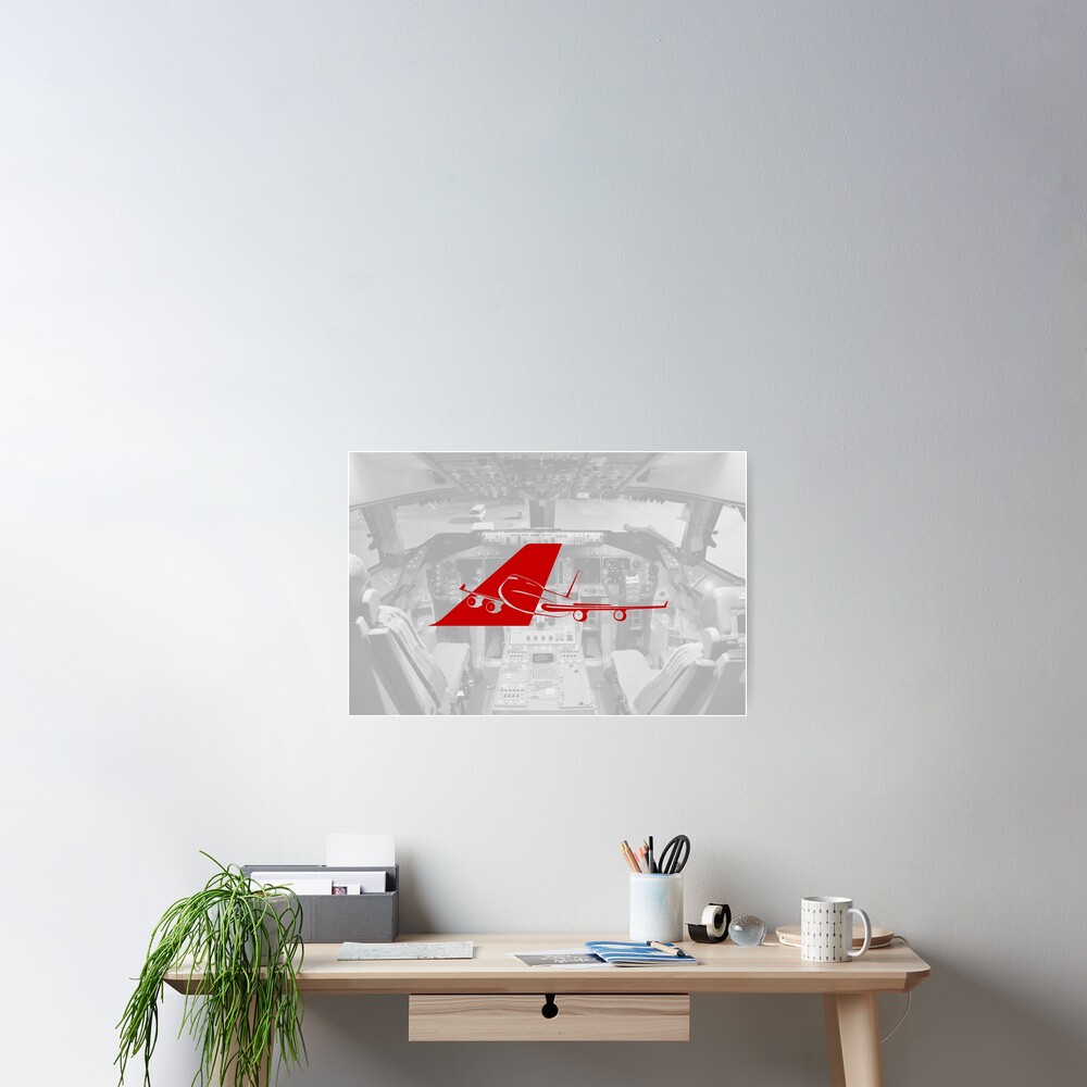"The Pilot Channel Boeing 747 with cockpit logo" Poster by ...
