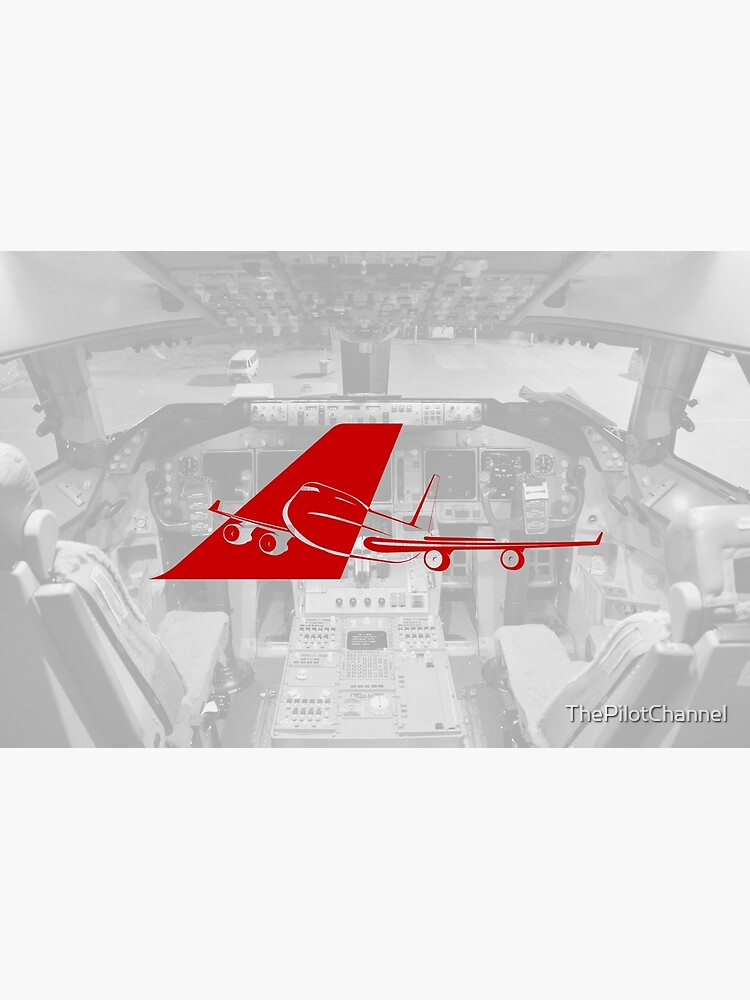 "The Pilot Channel Boeing 747 with cockpit logo" Poster by ...