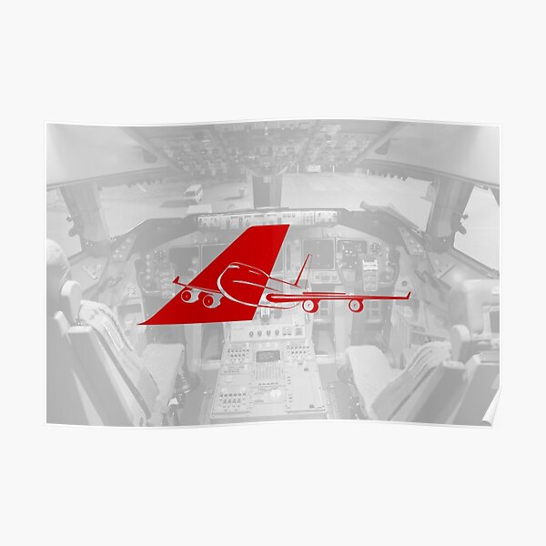 "The Pilot Channel Boeing 747 with cockpit logo" Poster by ...