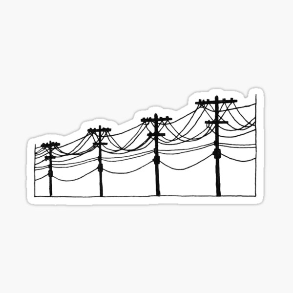 "power lines" Sticker for Sale by Owlinne | Redbubble
