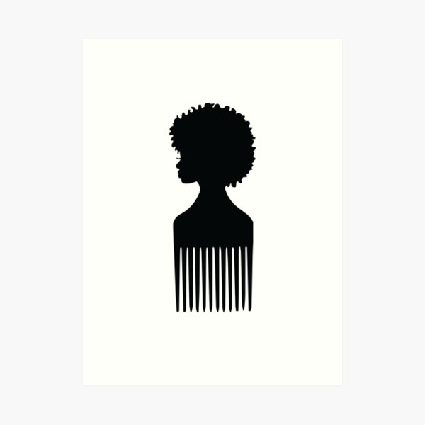 "Afro Pick Silhouette" Art Print for Sale by blackartmatters | Redbubble