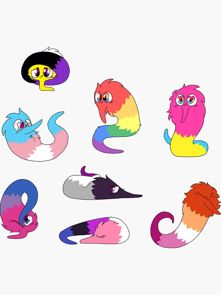 "Pride worm on a string stickers " Sticker for Sale by HUSKY-TEETH ...