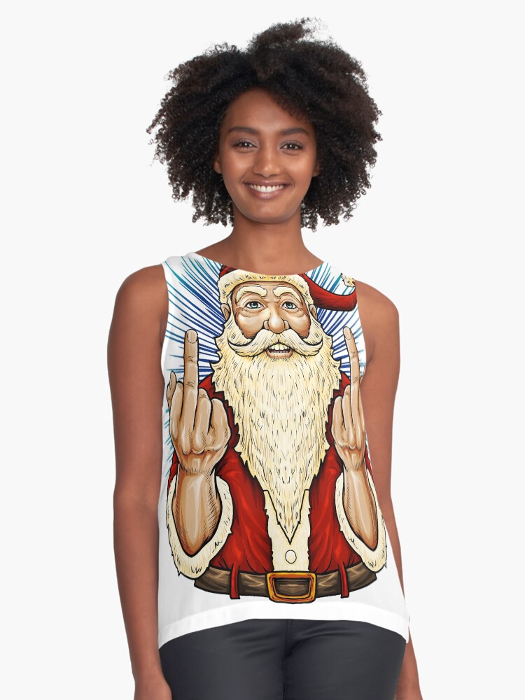 "Santa Middle Finger Flip Off | St. Nick Christmas Profanity T-Shirt ...