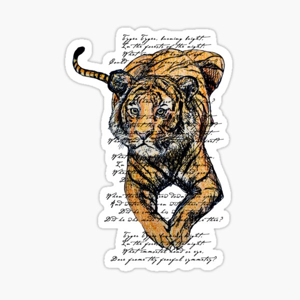 "Tyger" Sticker for Sale by LitArtByGina | Redbubble