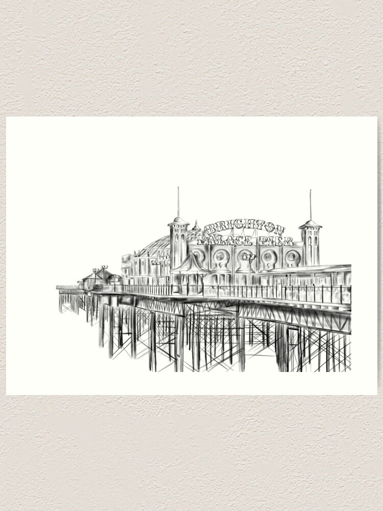 "Brighton Pier illustration - Brighton Palace Pier" Art Print for Sale ...