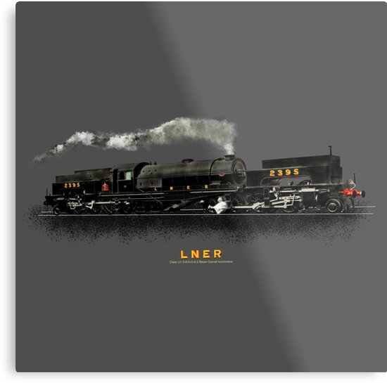 "The Awesome 2395 LNER U1 Garratt 1925" Metal Print by MotorManiaTees ...