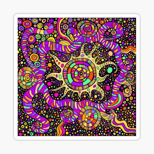 "Trippy UV Rave Tentacles Black Light Trip" Sticker for Sale by ...
