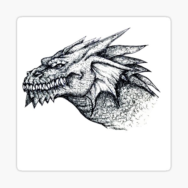 "Black and White Dragon" Sticker for Sale by AlysonMonroe | Redbubble