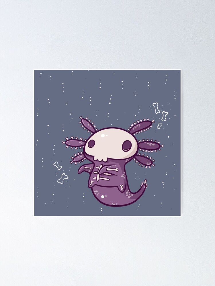 "Halloween Axolotl - Skeleton!" Poster for Sale by nienieart | Redbubble