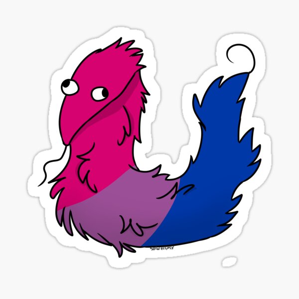 "Bi Worm on a String" Sticker by solar-eclipsx | Redbubble