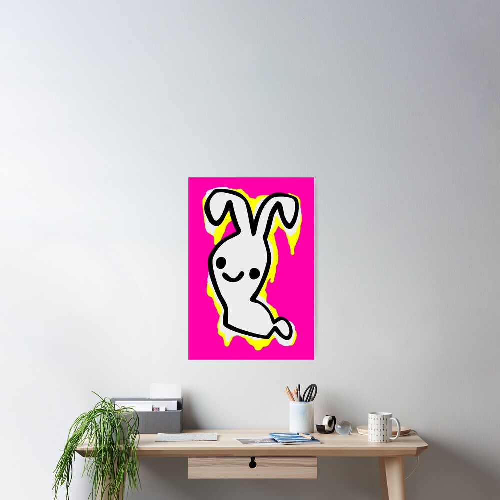 "Super Happy Bunny" Poster for Sale by kriskeogh | Redbubble