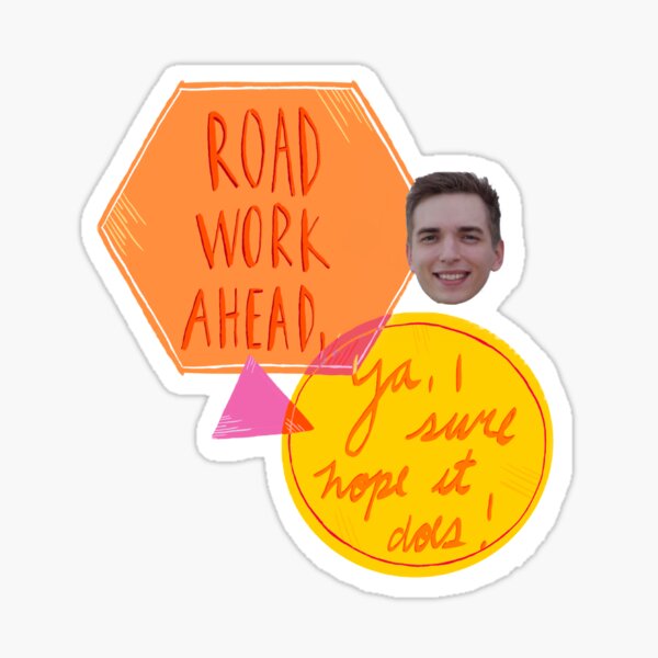 "Road Work Ahead Vine Geometric Design: Drew Gooden" Sticker by p-ing ...