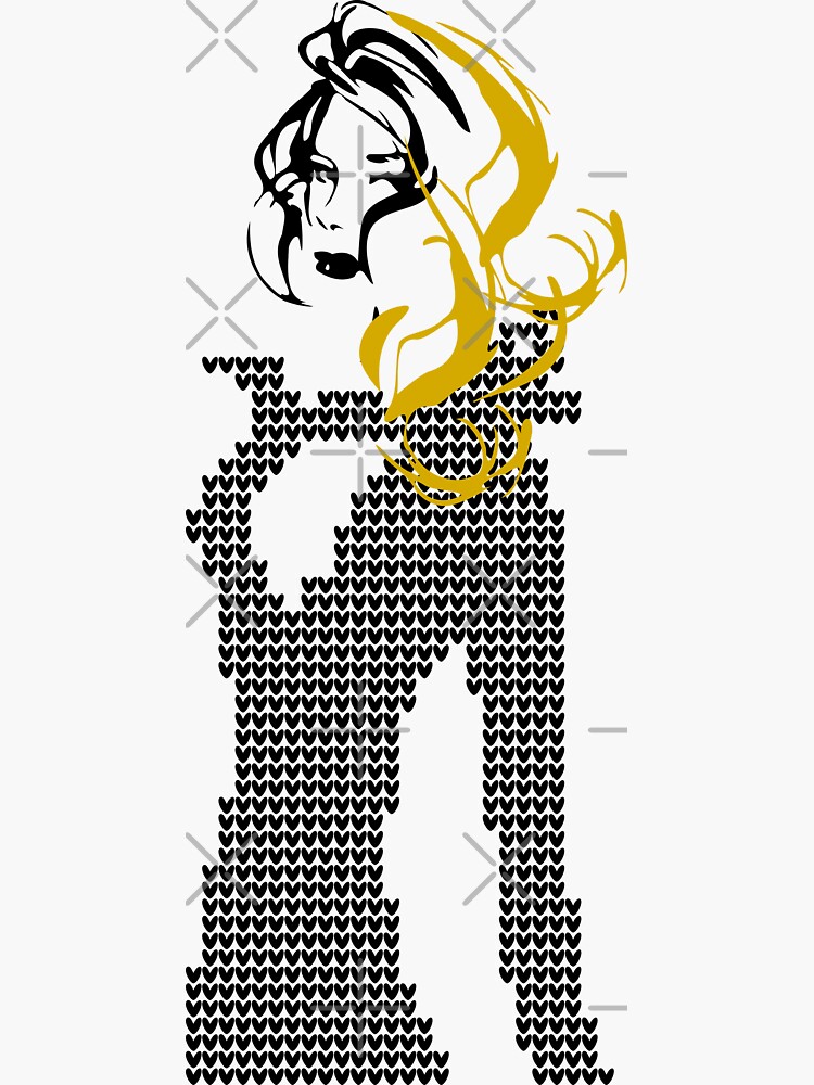 "Lady in knit dress blond" Sticker for Sale by Kalli-design | Redbubble