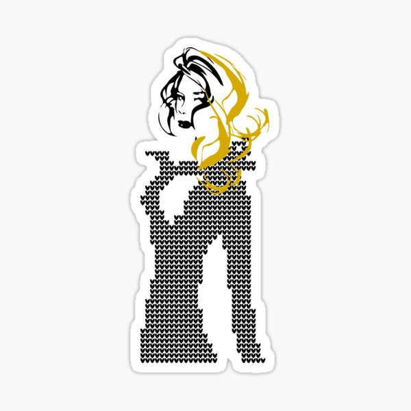 "Lady in knit dress blond" Sticker for Sale by Kalli-design | Redbubble