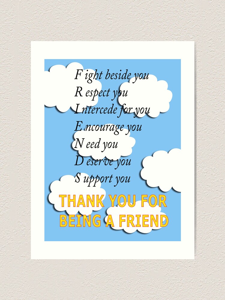 "friends acrostic" Art Print by dedmanshootn | Redbubble