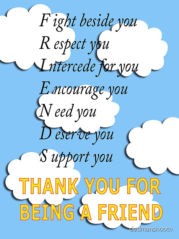 "friends acrostic" by dedmanshootn | Redbubble