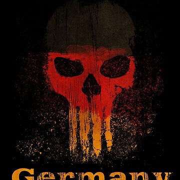 "Germany flag skull and crossbones skull gift" Metal Printundefined by ...