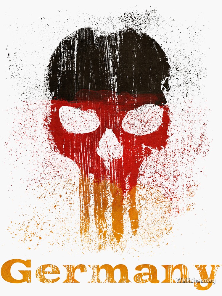 "Germany flag skull and crossbones skull gift" Sticker by Weilichesmag ...