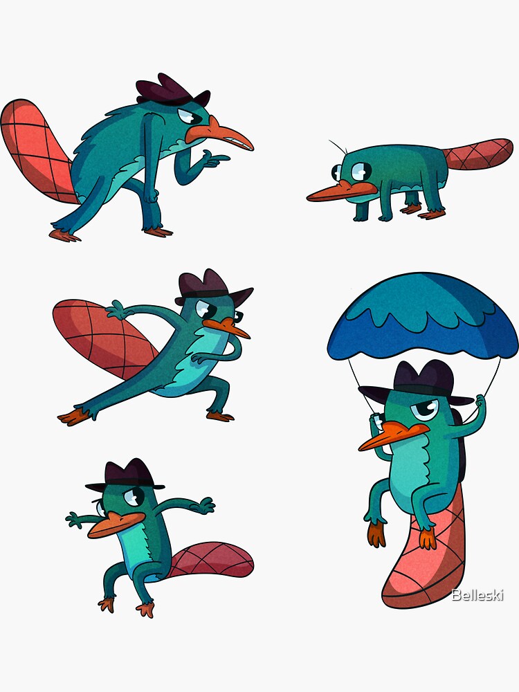 "perry the platypus sticker set of 5" Sticker by skeleton-draws ...