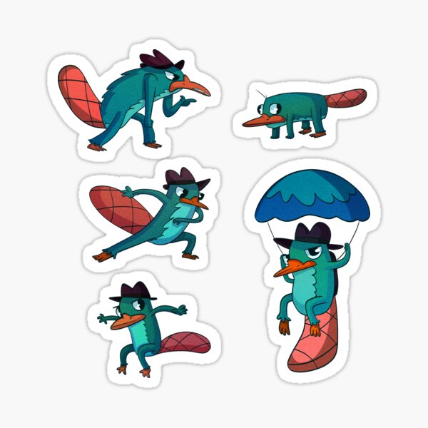 "perry the platypus sticker set of 5" Sticker by skeleton-draws ...