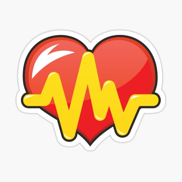 "Heart with Pulse" Sticker by MonkeyBusinessC | Redbubble