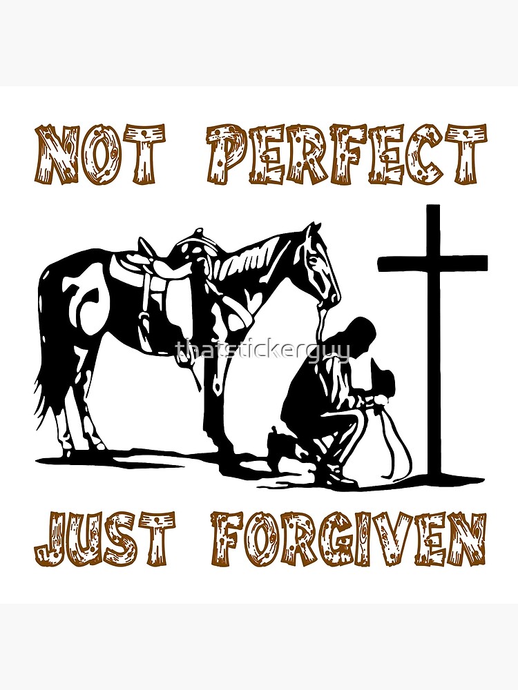 Cowboy Praying At Cross Cowboy Praying Kneeling At Cross With Horse